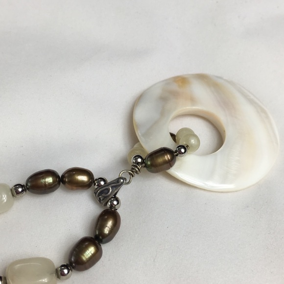 Jewelry | Shell Stone Pearl Beaded Necklace | Poshmark
